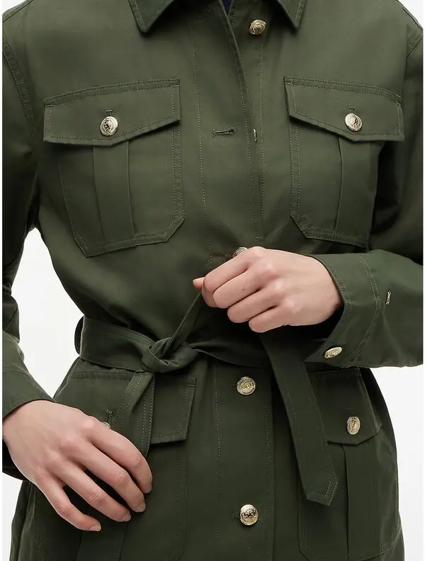 Tommy Hilfiger Water-resistant Belted Utility Jacket - Ancient Fir