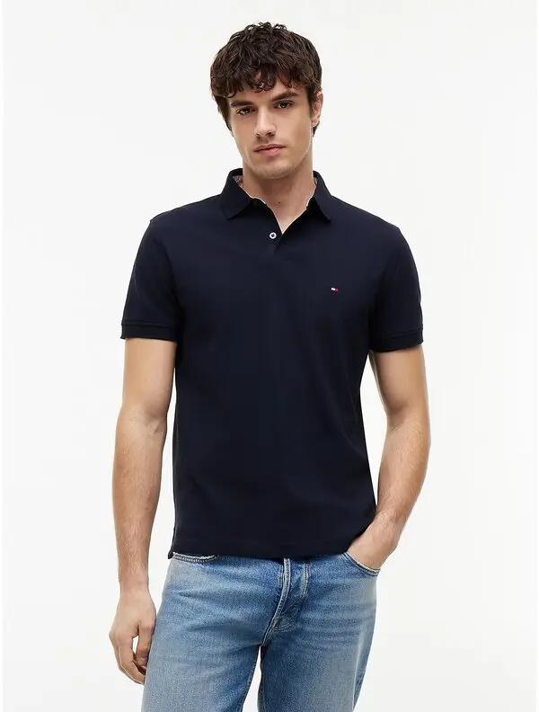 Tommy Hilfiger Regular Fit Stretch Tommy Polo - Navy