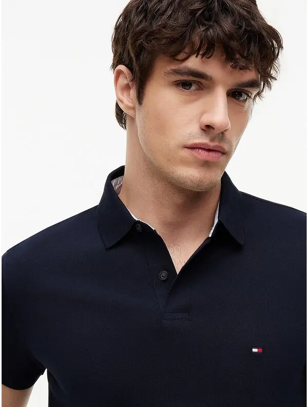 Tommy Hilfiger Regular Fit Stretch Tommy Polo - Navy