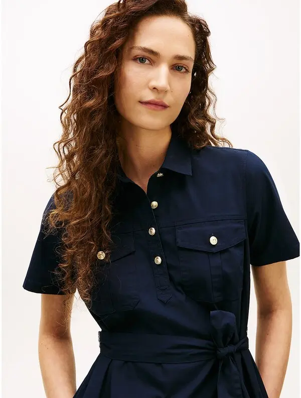 Tommy Hilfiger Short Sleeve Belted Utility Shirtdress