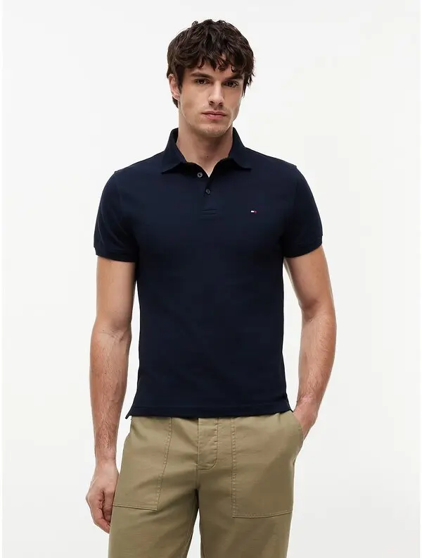Tommy Hilfiger Slim Fit Stretch Pique Polo - Navy
