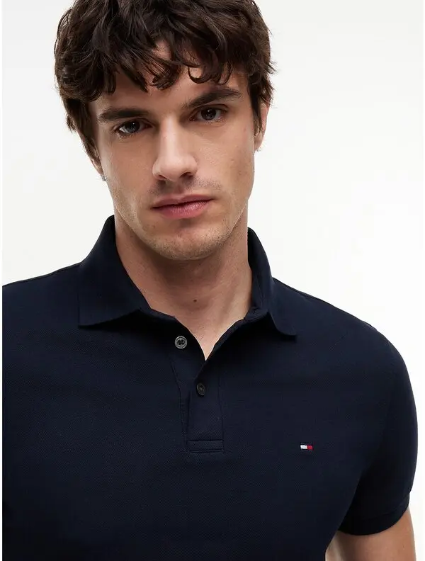 Tommy Hilfiger Slim Fit Stretch Pique Polo - Navy