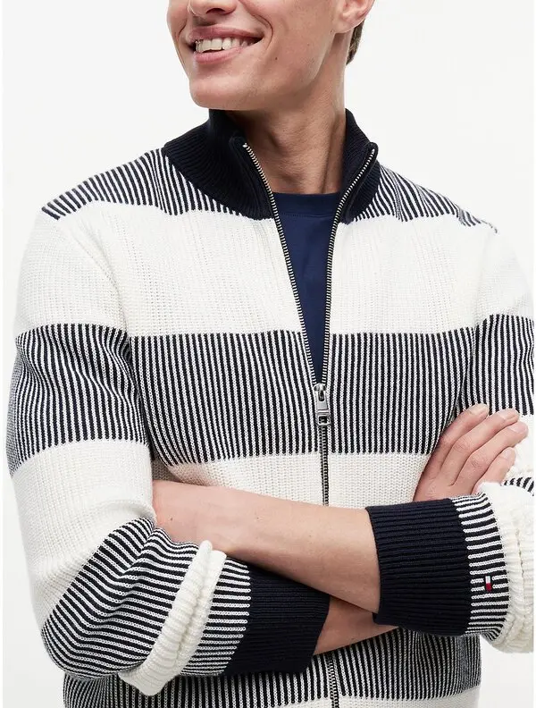 Tommy Hilfiger Block Stripe Zip Cardigan
