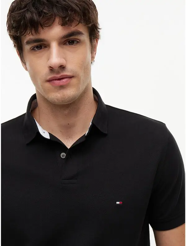 Tommy Hilfiger Regular Fit Stretch Tommy Polo - Black