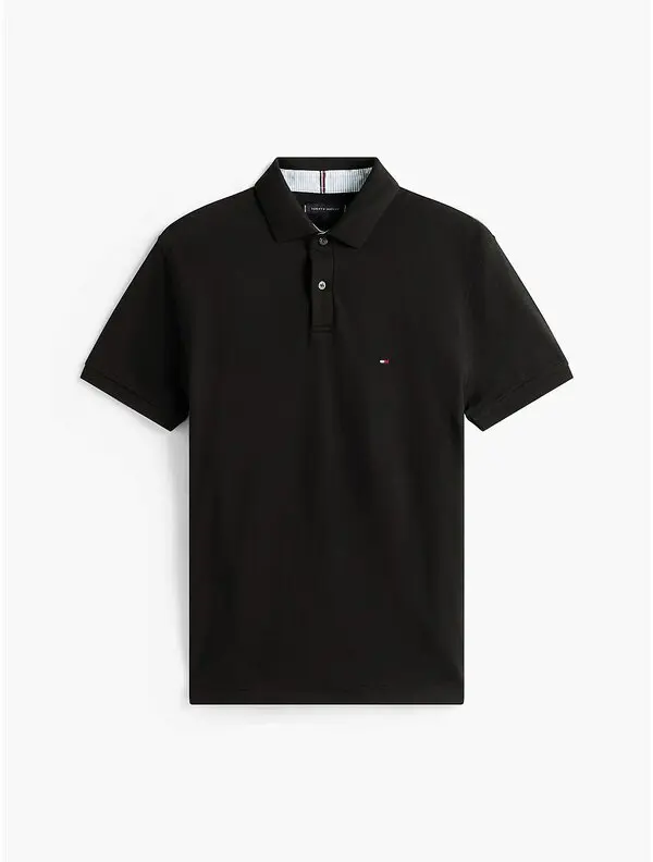 Tommy Hilfiger Regular Fit Stretch Tommy Polo - Black