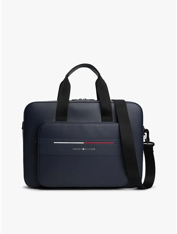 Tommy Hilfiger Signature Stripe Laptop Bag - Space Blue