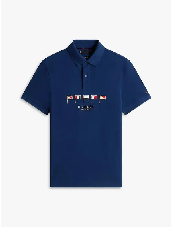 Tommy Hilfiger Regular Fit Nautical Flag Pique Polo