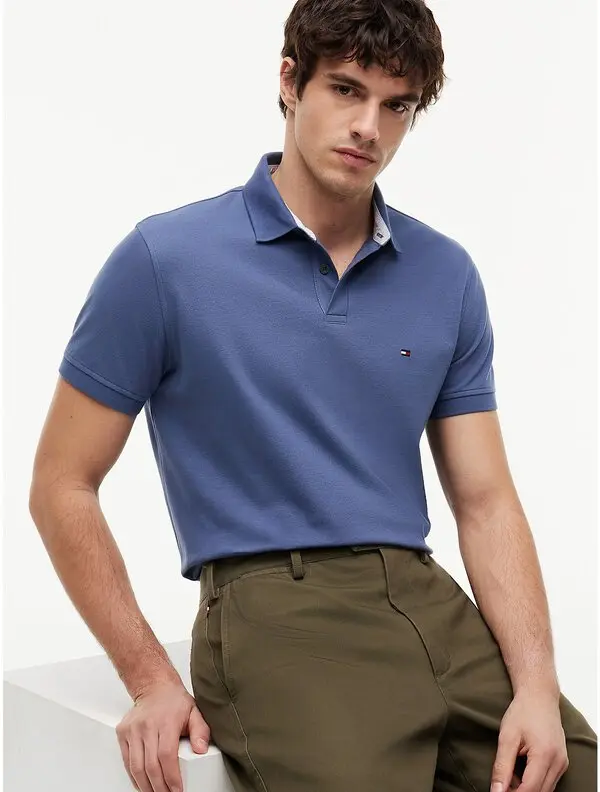 Tommy Hilfiger Regular Fit Stretch Tommy Polo - Faded Indigo