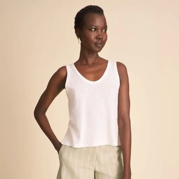 M.M.LAFLEUR Wyatt Organic Slub Cotton Tank - White