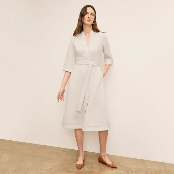M.M.LAFLEUR The Lauleh Dress In Everyday Crepe With Topstitch
