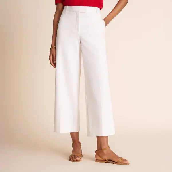 M.M.LAFLEUR Abby Wide-leg Cropped Jean - White