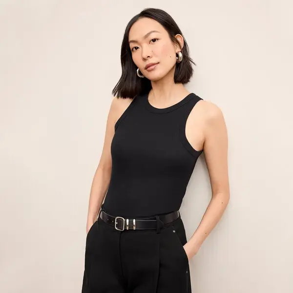 M.M.LAFLEUR The Aubry Layering Tank In Organic Ribbed Pima Cotton - One-color