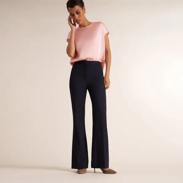 M.M.LAFLEUR Horton Flare Trouser - Dark Navy