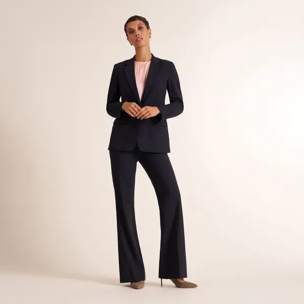 M.M.LAFLEUR Yiyan Wool Twill Blazer - Dark Navy