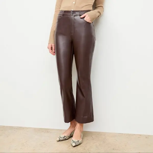 M.M.LAFLEUR The Archie Vegan Leather Cropped Bootcut Pants - One-color