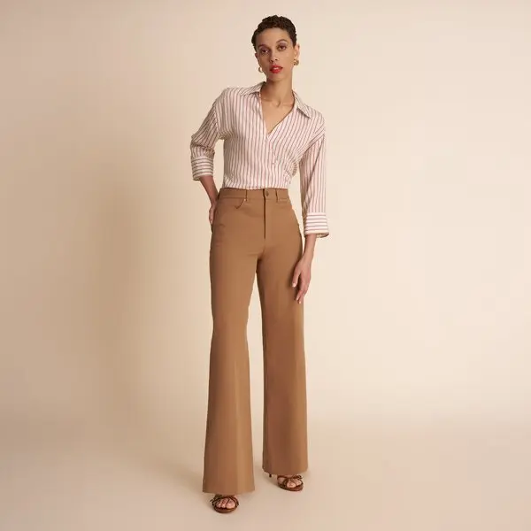 M.M.LAFLEUR Milo All-day Jean Wide-leg Trousers - Saddle