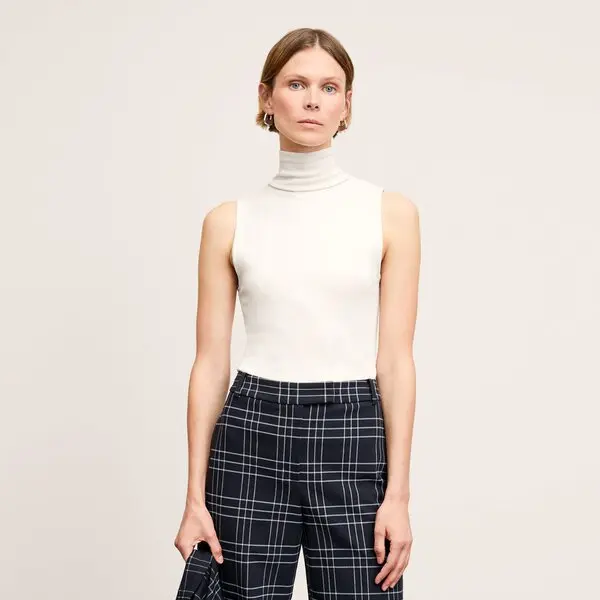 M.M.LAFLEUR The Jett Tank Organic Ribbed Pima Cotton - Ivory