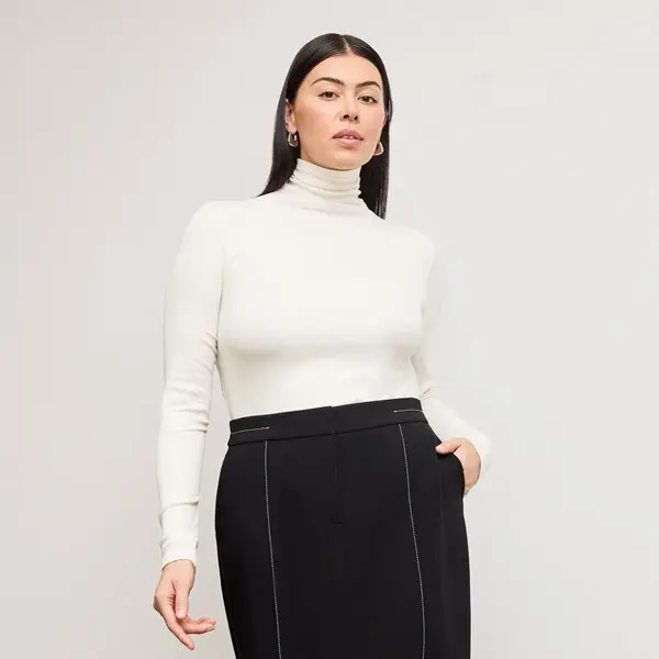 M.M.LAFLEUR Axam Layering Turtleneck In Organic Ribbed Pima Cotton - One-color