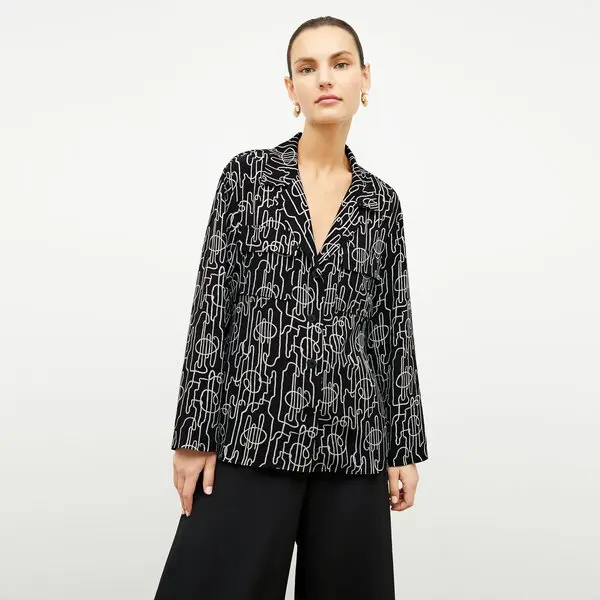 M.M.LAFLEUR The Alyssa Washable Silk Printed Shirt Jacket - One-color