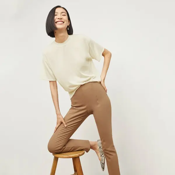 M.M.LAFLEUR Foster Cigarette Pants In Powerstretch - Saddle
