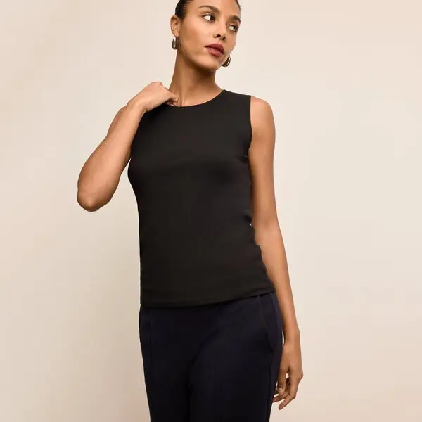 M.M.LAFLEUR Ribbed Pima Cotton Tank - Black