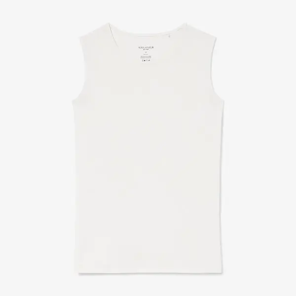 M.M.LAFLEUR Ribbed Pima Cotton Tank - Ivory