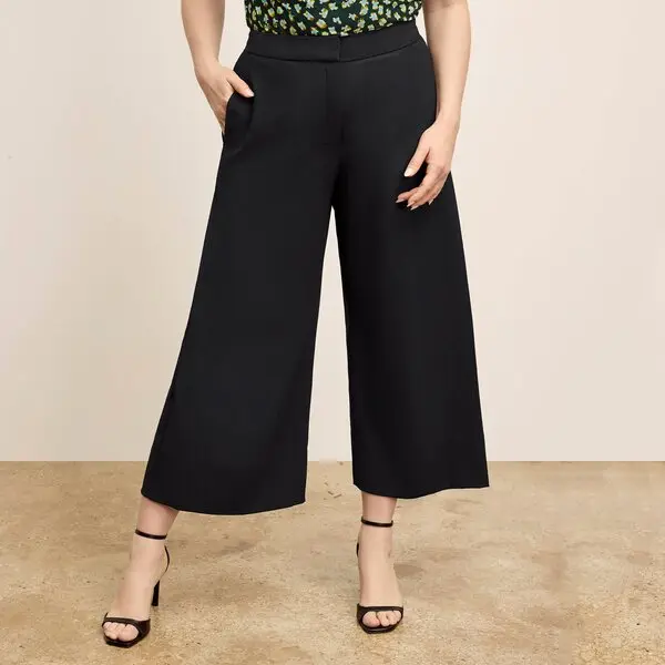M.M.LAFLEUR Zhou Culotte In Eco Soft Wave Fabric - Black Soft Wave