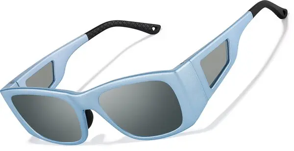 Zenni Sporty Rectangle Full Rim Eyeglasses With Security Strap - Blue
