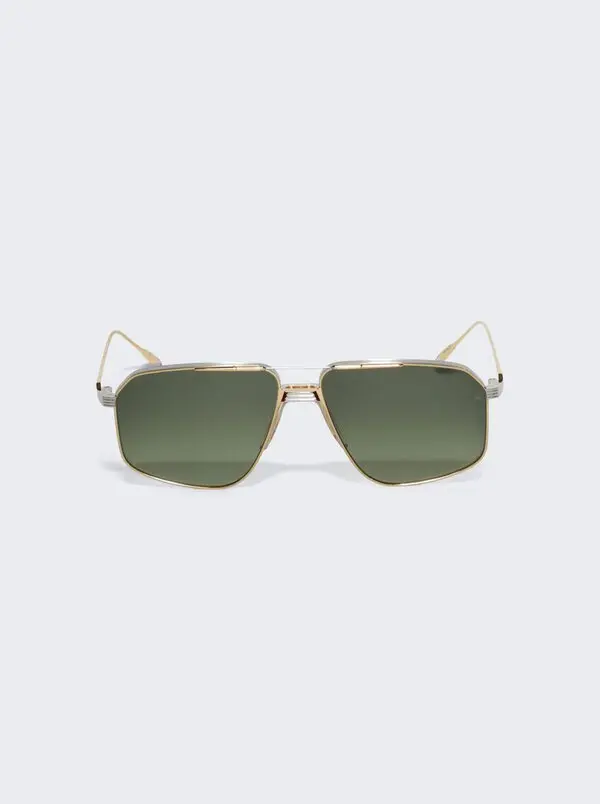 JACQUES MARIE MAGE Jagger Aviator Sunglasses - Green