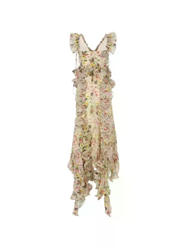 MARQUES' ALMEIDA Floral Print Asymmetric Dress