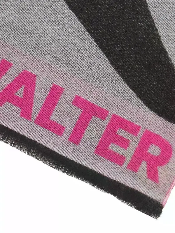 WALTER VAN BEIRENDONCK Graphic-knit Fringed Scarf