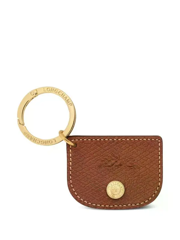Longchamp Debossed-logo Keyring - Brown