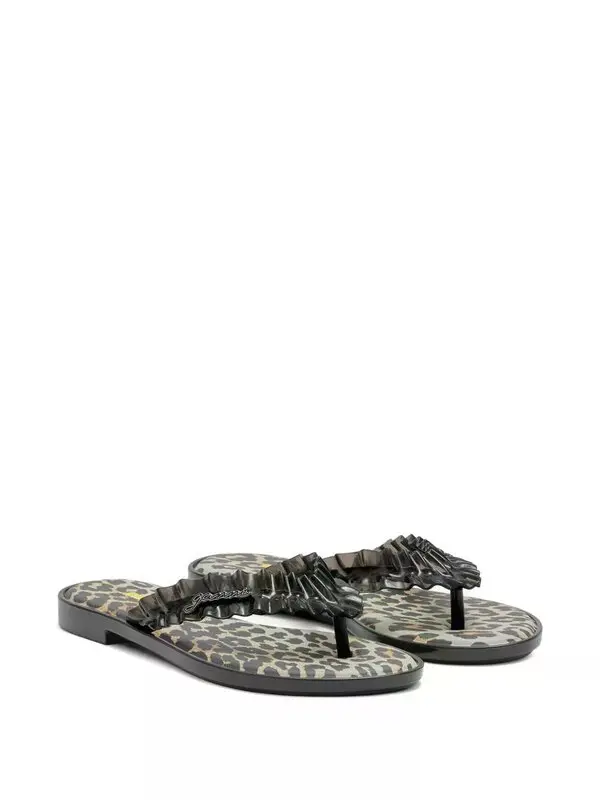 GANNI X Melissa Leopard-print Flip-flops - Black