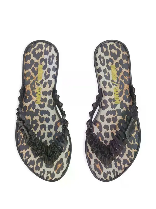 GANNI X Melissa Leopard-print Flip-flops - Black