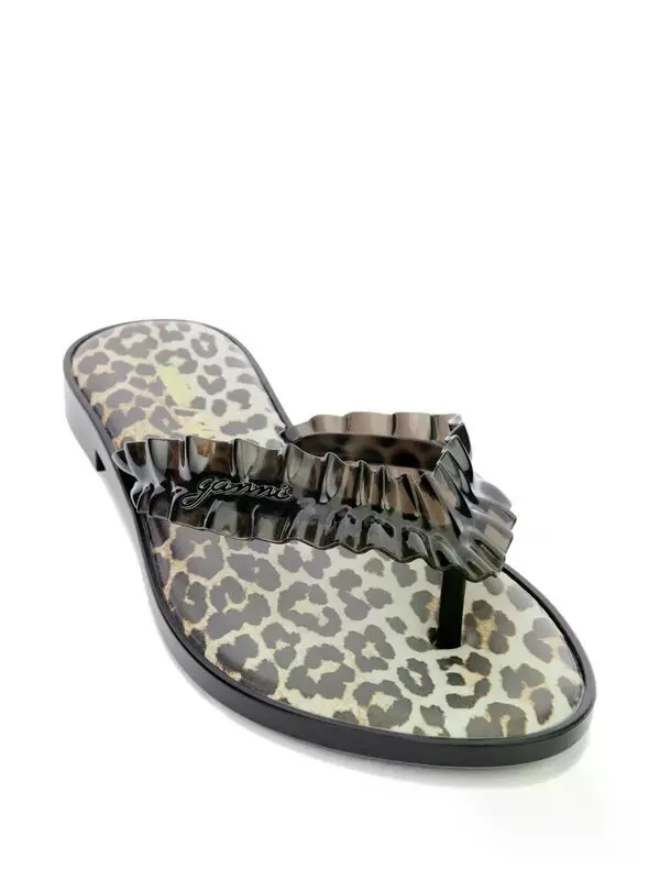 GANNI X Melissa Leopard-print Flip-flops - Black