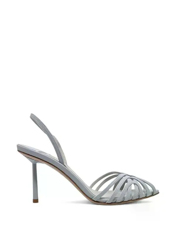 LE SILLA Patent Cage-strap Slingback Sandals - Grey