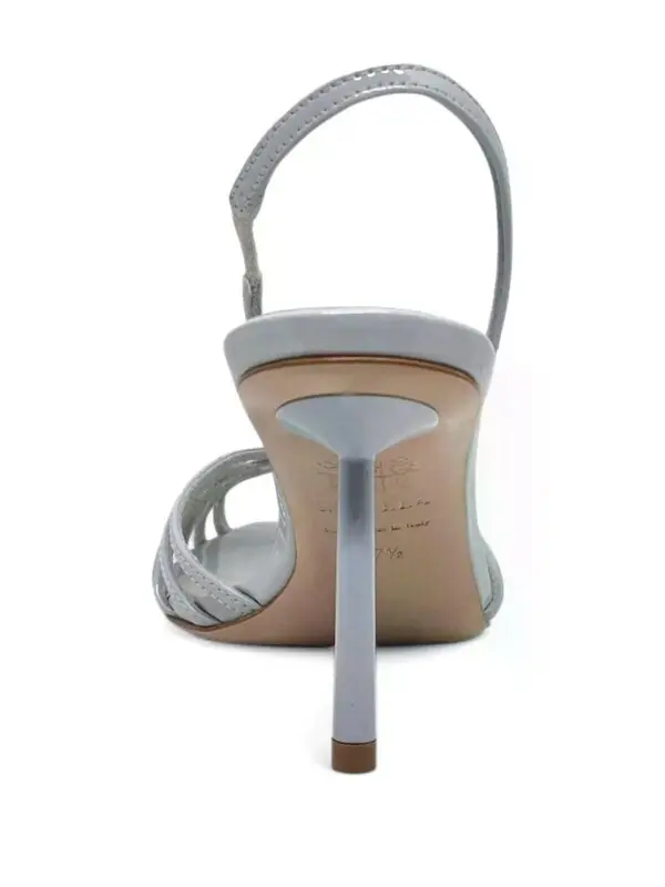 LE SILLA Patent Cage-strap Slingback Sandals - Grey