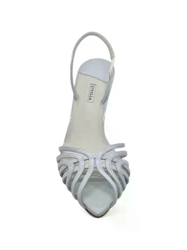 LE SILLA Patent Cage-strap Slingback Sandals - Grey