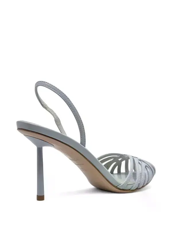 LE SILLA Patent Cage-strap Slingback Sandals - Grey