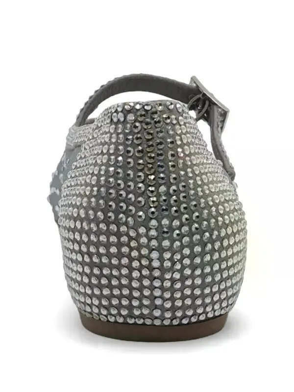 LE SILLA Gilda Crystal-embellished Mesh Ballet Flats - Grey