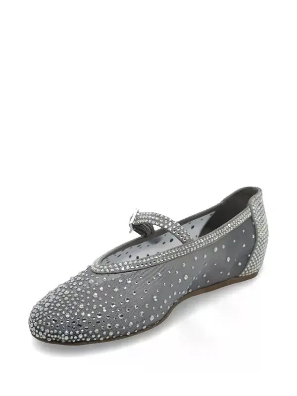 LE SILLA Gilda Crystal-embellished Mesh Ballet Flats - Grey