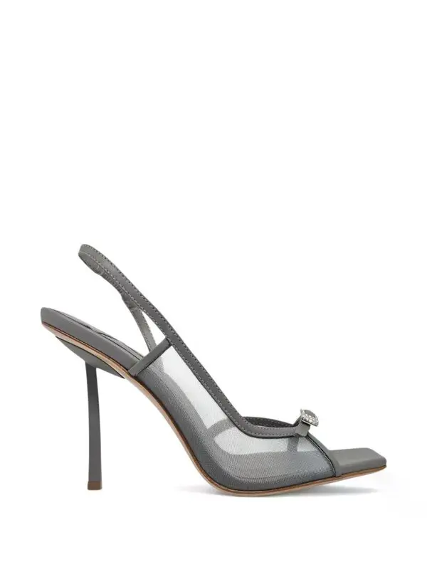 LE SILLA Crystal-buckle Mesh Slingback Sandals