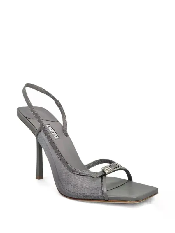 LE SILLA Crystal-buckle Mesh Slingback Sandals