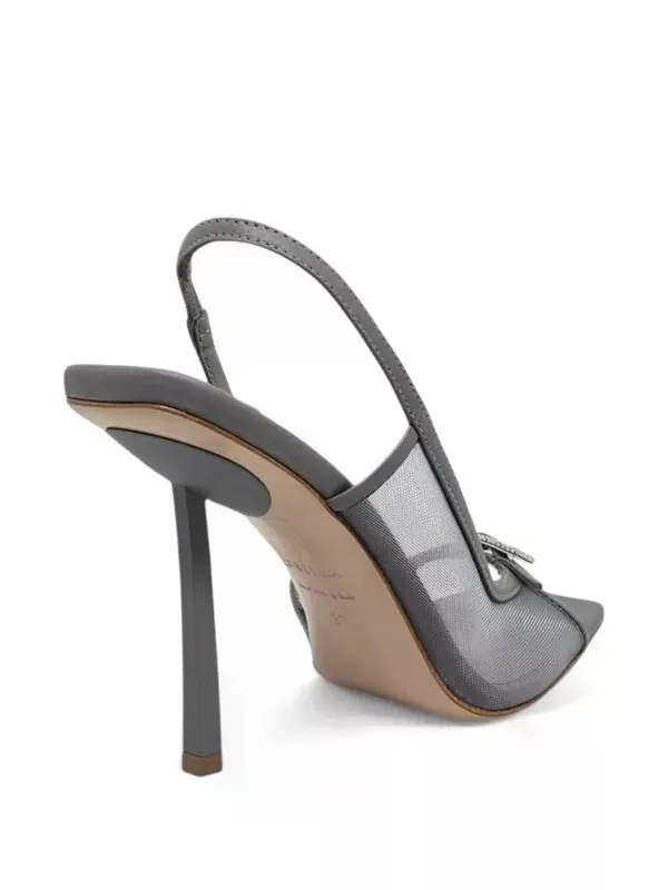 LE SILLA Crystal-buckle Mesh Slingback Sandals