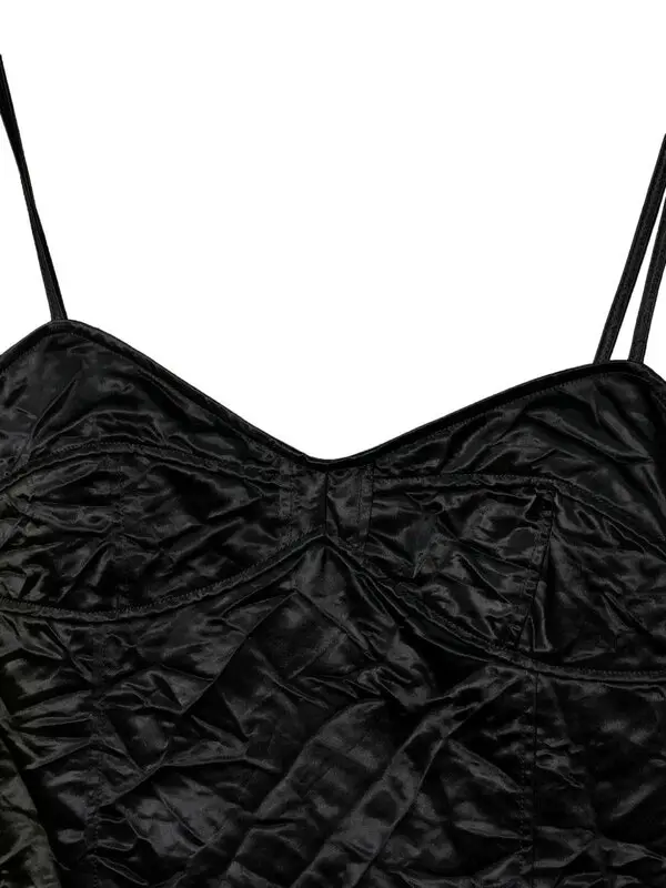 MERYLL ROGGE Crinkled Effect Ruffle Hem V-neck Slip Top