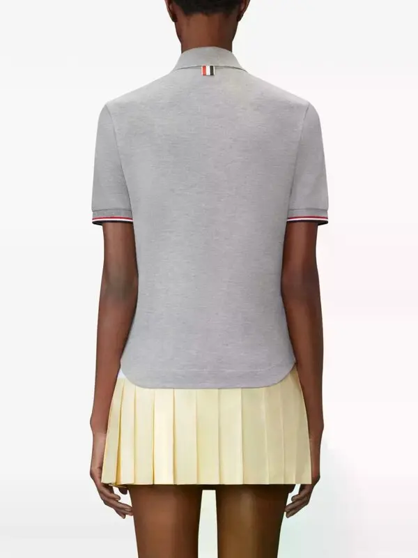 Thom Browne Keyhole Piqué Polo Shirt - Grey