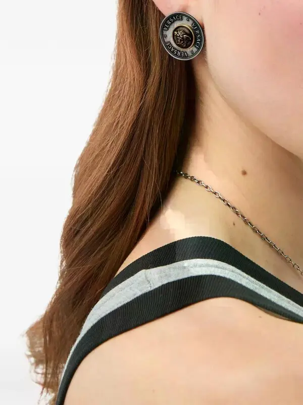 Versace Medusa Logo Coin Stud Earrings