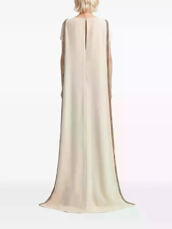 GEMY MAALOUF Embellished Cape Detail Dress - Neutrals