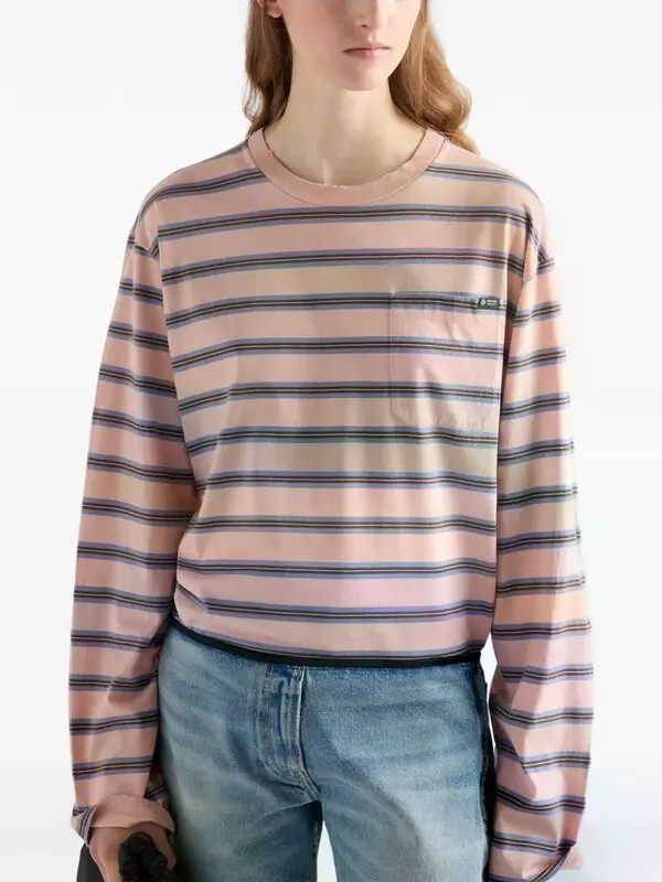 Prada Long-sleeved Striped Cotton Jersey T-shirt