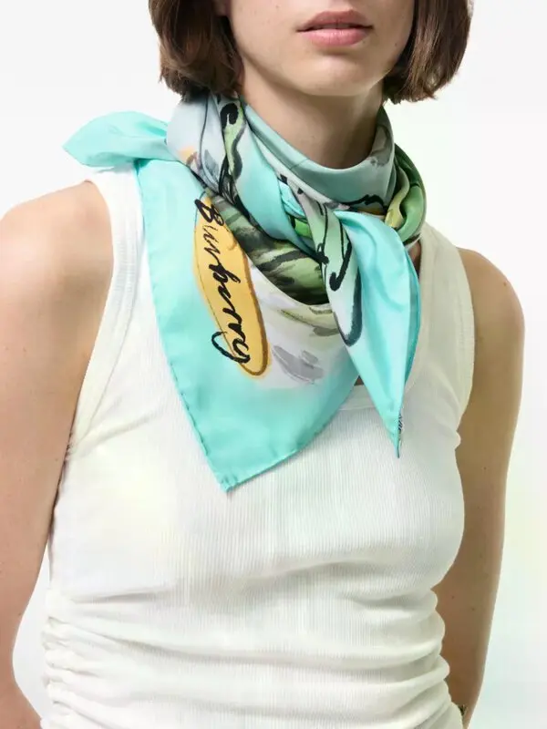 Burberry Swan Lake Silk Scarf